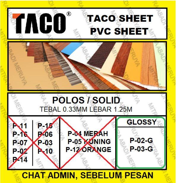 Jual Taco Sheet Polos Solid Glossy PVC Sheet Deco Sheet - Kota ...