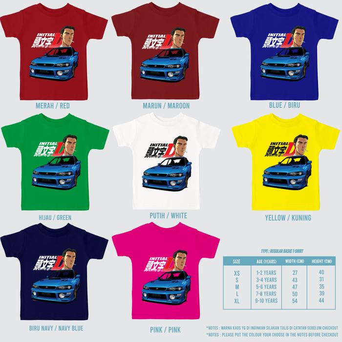 Jual KARIMAKE Kaos Baju Anak INITIAL D SUBARU IMPREZA WRX STI TYPE R ...
