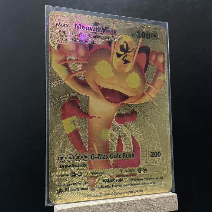Jual Meowth Vmax Gold plated Card ultra rare UR emas custom - Kota ...