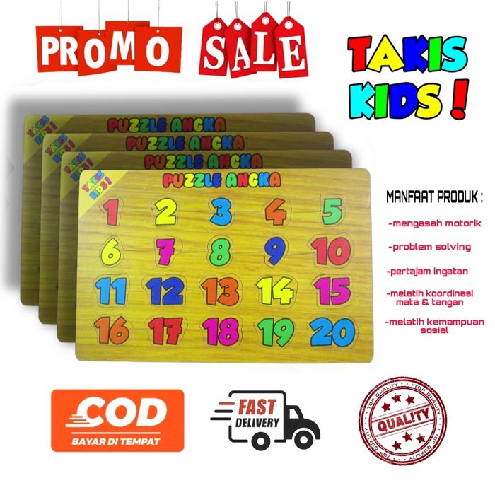 Jual Mainan Edukasi Anak Puzzle Kayu Bebas Pilih Variasi Gambar - Angka ...