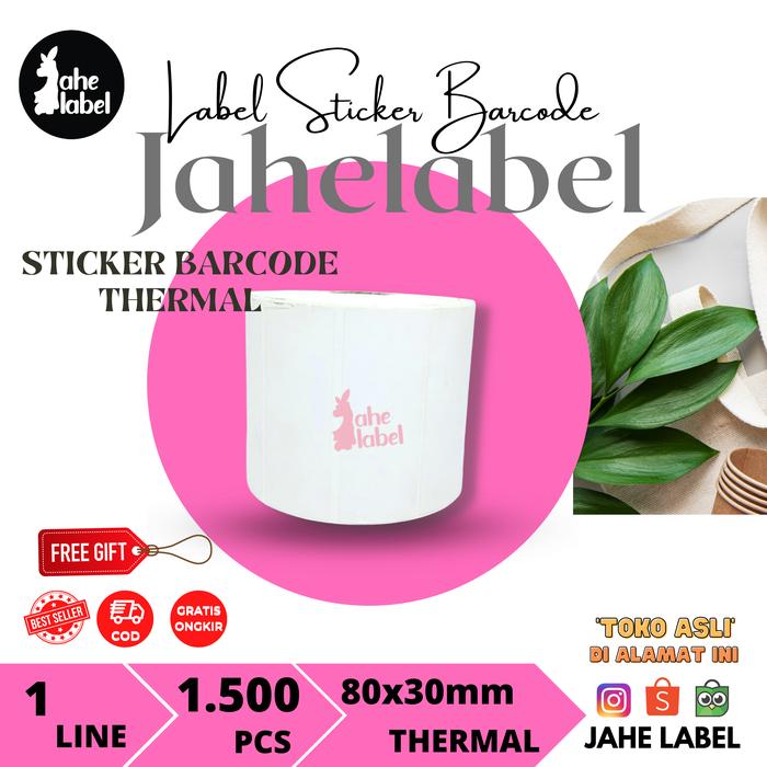 Jual LABEL STIKER BARCODE THERMAL 80X30 MM LABEL Thermal 8X3 CM ...