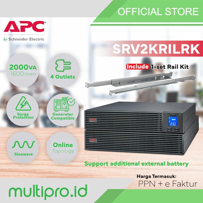 Promo UPS APC Online 2000VA SRV Rackmount Long Backup + Rail Kit ...