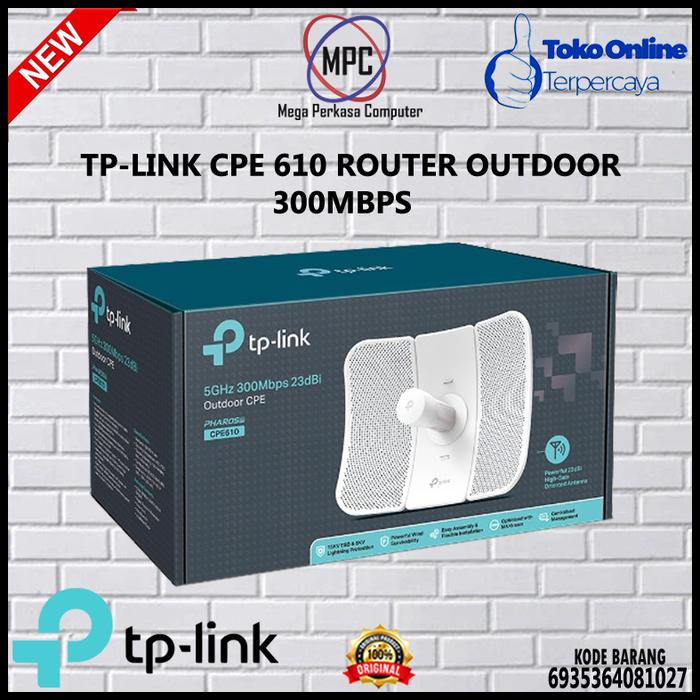 Jual TPLINK CPE610 TP-LINK CPE 610 ROUTER OUTDOOR 5GHZ 300 MBPS - Kota ...