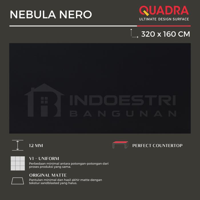 Jual PROMO Granit Quadra Nebula Nero 320 x 160cm (1 Slab/5,12m2) Matte ...
