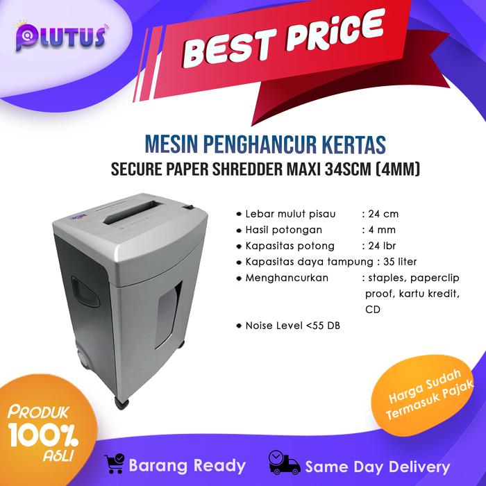 Jual Secure Maxi 34-SCM Paper Shredder (4mm) Mesin Penghancur Kertas ...