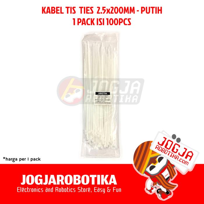 Jual ANEKA KABEL TIS CABLE TIES 1PACK ISI 100PCS HITAM PUTIH - PILIH VARIAN - 2.5*200 PUTIH ...
