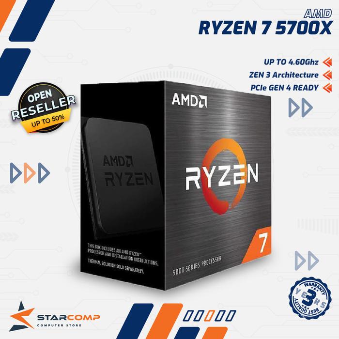 Promo AMD Ryzen 7 5700X BOX 8 Core 16 Threads AM4 Processor 5700 X ...
