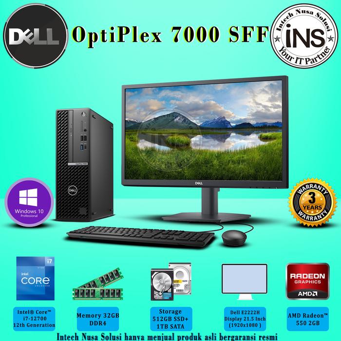 Jual PC DELL OptiPlex 7000 SFF i7-12700 32GB 1TB/512GB/1TB R550 2GB ...