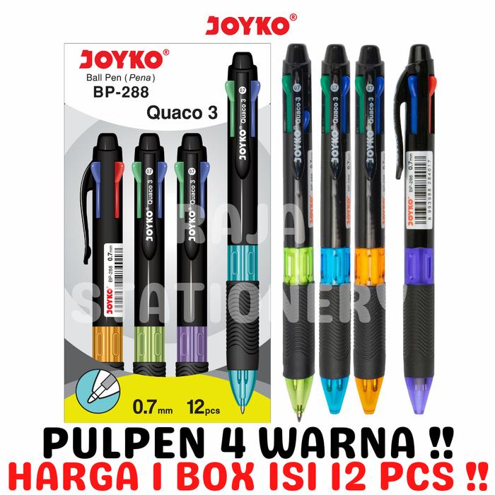 Promo JOYKO BALL PEN 4 COLOURS BOLPEN PULPEN 4 WARNA JOYKO BP-288 ...