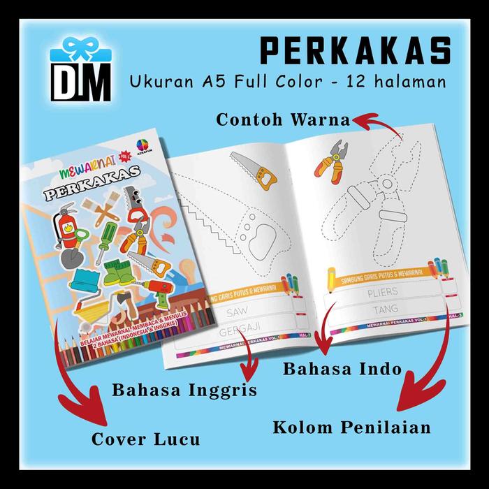 Jual Buku Belajar Warna Mewarnai lengkap Coloring Book Indo english ...