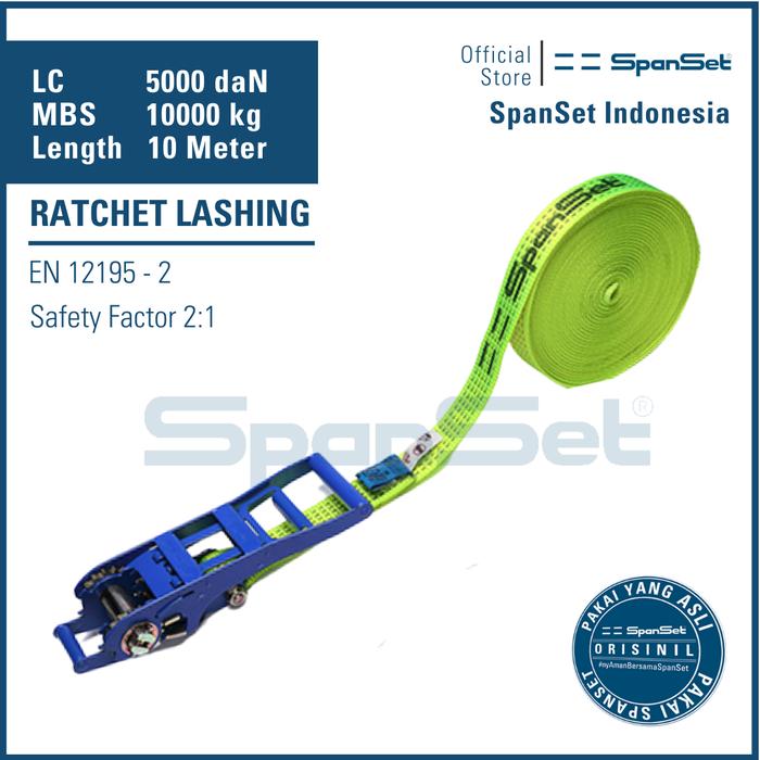 Promo [20050/1] SPANSET Tali Ratchet Tie Down Cargo Lashing Track Belt ...