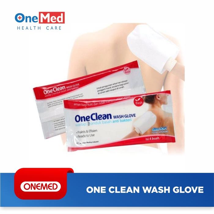 Jual One Clean Wash Glove-Waslap-Handuk Basah Anti Bakteri-OneMed pak ...