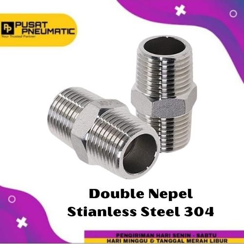 Jual Double nepel stainless steel 304 1/2" (inch) - Jakarta Barat ...