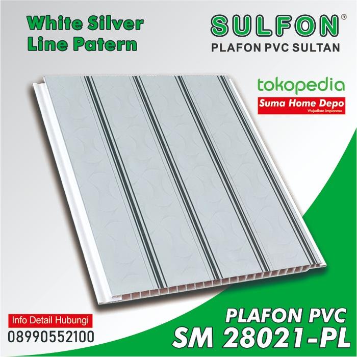 Jual Plafon PVC Putih Garis Silver | LBR 20cm TBL 8mm PJG 4m | Glossy - Kota Bogor - SUMA HOME ...
