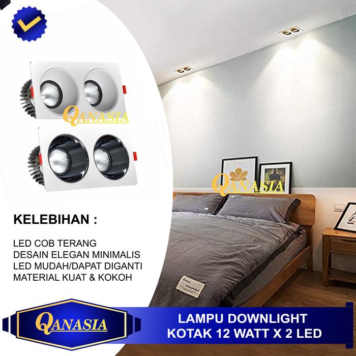 Jual Lampu Downlight Sorot LED Plafon Spotlight 2 X 12 Watt 12W 220V - Kota Tangerang - Qanasia ...