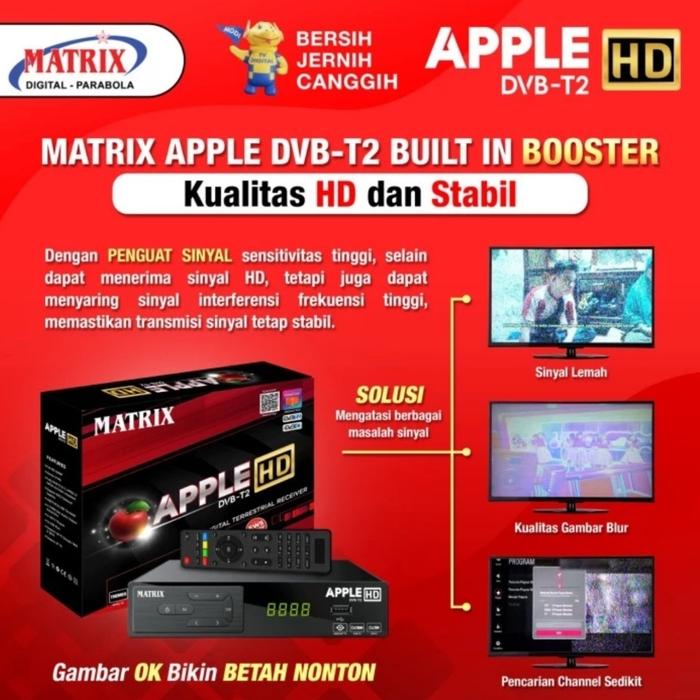 Jual MATRIX APPLE DVB T2 MERAH RECEIVER TV SET BOX - STB Original ...