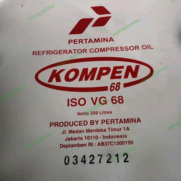 Jual Oli Kompresor Pendingin PERTAMINA KOMPEN 68 - Jakarta Timur - Agen Pelumas | Tokopedia