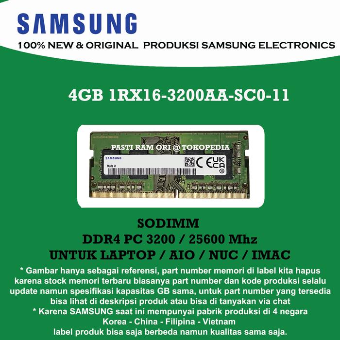 Jual DDR4 8GB PC 3200AA / 25600 Mhz SODIMM NB-LAPTOP-AIO-NUC ORI ...