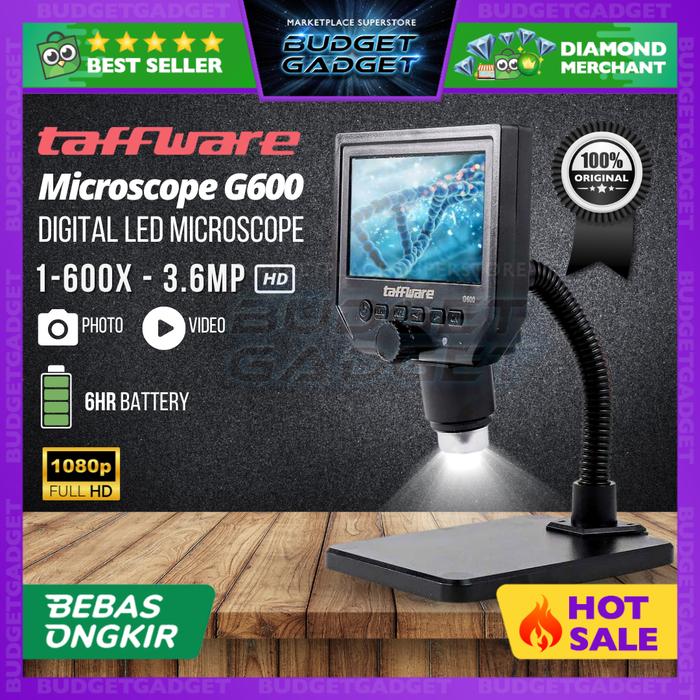 Promo Taffware G600 Mikroskop Digital Microscope 3.6MP 600X Monitor ...