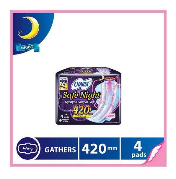 Jual Charm Safe Night Wing 42 cm GATHER 4 pads Pembalut - Kota Surabaya ...