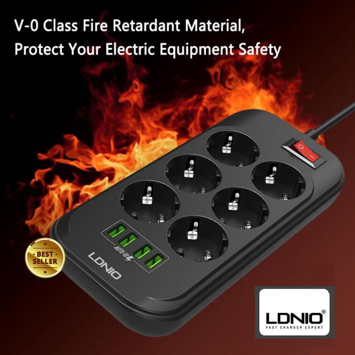 Jual POWER SOCKET POWER STRIP 6 With 4USB Charger Original Ldnio Se6403 - Kota Surabaya ...
