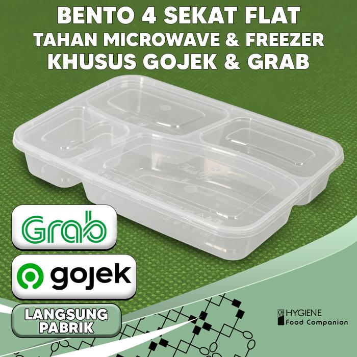 Promo Thinwall Bento Sekat 4 Plastik - Kotak Makan Bento Thinwall ...
