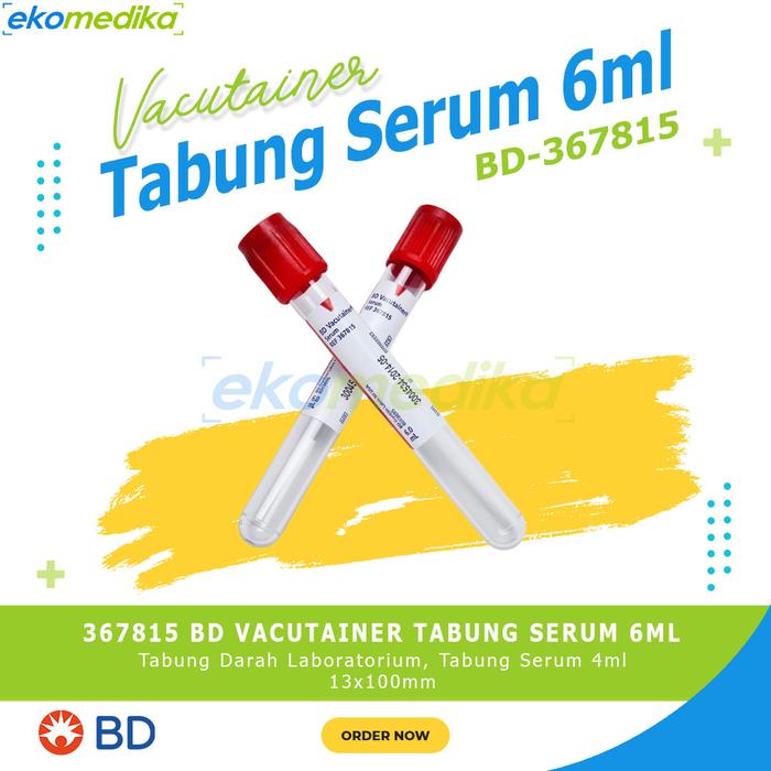 Jual BD 367815 Vacutainer Tabung Serum / Tube PLN PLC RED 6 ML ...