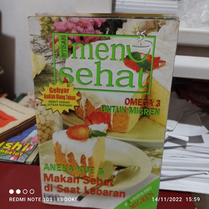 Jual majalah resep masakan makanan intisari Menu sehat - Putih - Kab ...