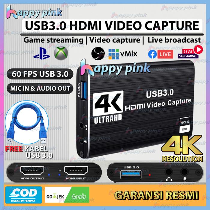 Jual USB 3.0 HDMI Video Capture Card 4K - 1080P with loop out video ...