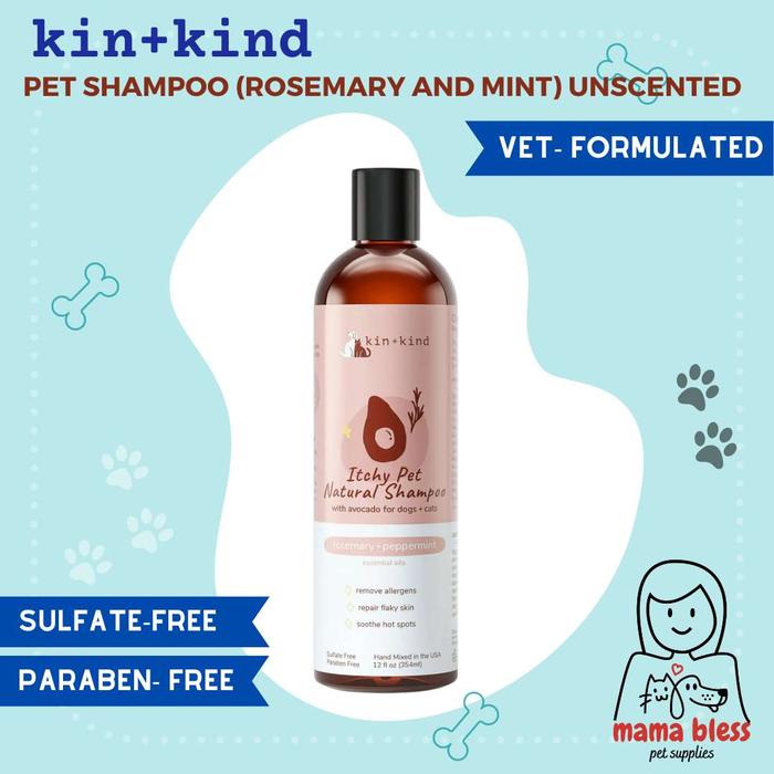 Jual KIN+KIND ITCHY PET SHAMPOO (Rosemary + Mint) Dog and Cat 12 oz 354 ...