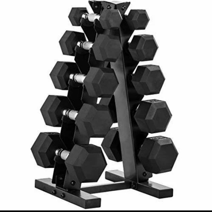 Jual PAKET DUMBELL HEXA 6 PAIRS + VERTICAL RACK 6PAIRS JUMBO SIZE ...