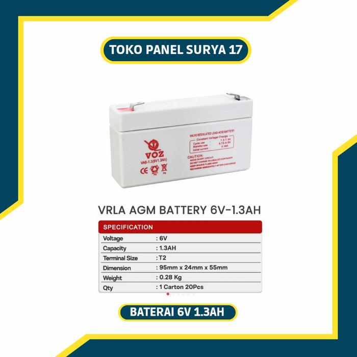 Jual AKI 6V 1.3AH BATTERY BATERAI ACU 6V 1.3AH TIMBANGAN - 6V 1.3AH VOZ ...