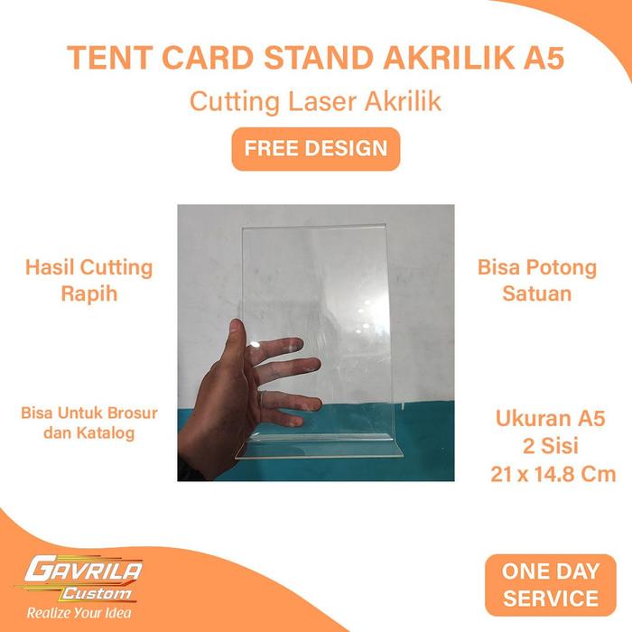 Jual Tent Card Tempat Menu Akrilik Acrylic Ukuran A5 Polos Tebal 2 mm ...