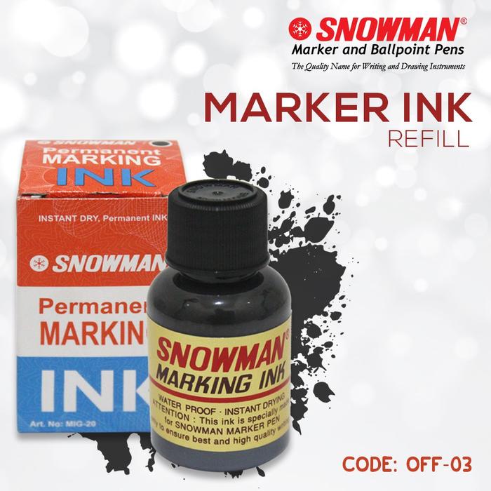 Jual Refill Ink / Isi Ulang Tinta Spidol Snowman Permanent Marking MIG ...