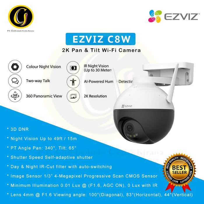Jual EZVIZ C8W 4MP 2K PTZ Color Night IP Camera Wifi CCTV Outdoor ...