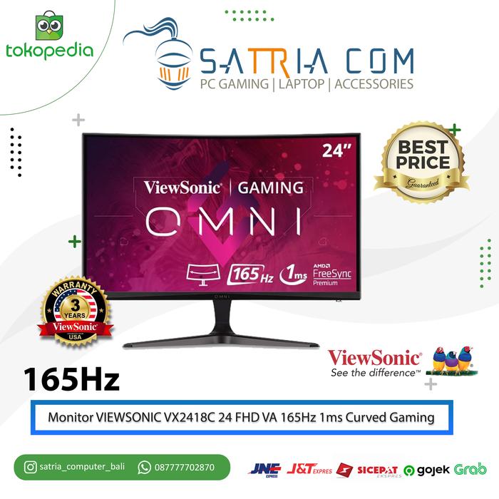 Jual Monitor VIEWSONIC VX2418C 24 FHD VA 165Hz 1ms Curved Gaming - Kota ...