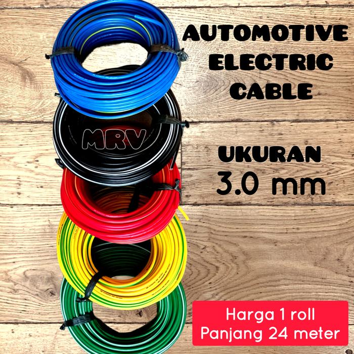 Jual 3mm AUTOMOTIVE ELECTRIC CABLE / KABEL OTOMOTIF AVSS 3.0mm x 24 ...