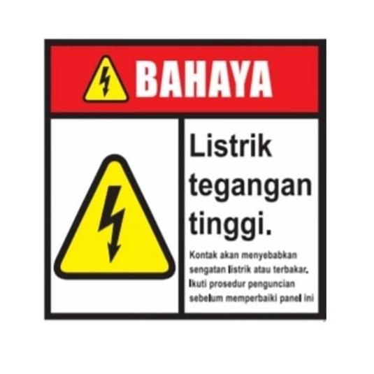 Jual STIKER VINYL BAHAYA LISTRIK TEGANGAN TINGGI 20X20CM SIGN RAMBU K3 ...