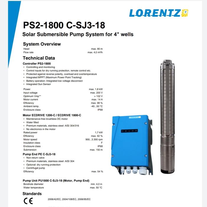 Jual Pompa Tenaga Surya Lorentz PS2-1800 C-SJ3-18 - Kota Surabaya - Rajawaliperkasa | Tokopedia