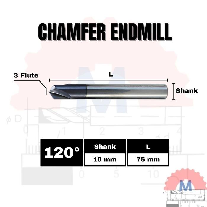Promo Chamfer endmill 3F 120 derajat lurus V bit Endmill CNC router ...