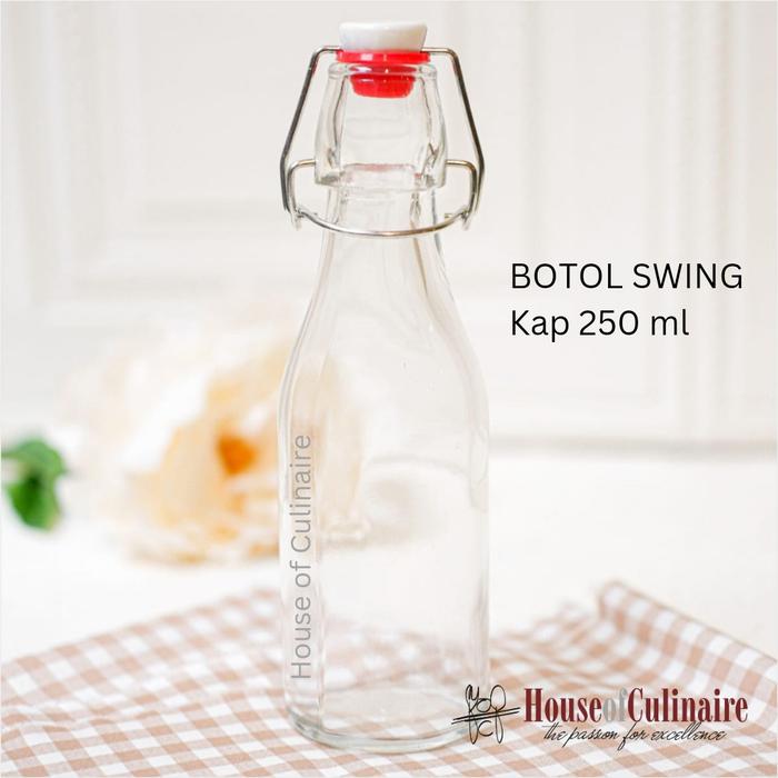 Jual Botol Swing Kaca Tutup Jepit 250 ml Round Glass Bottle - Kota ...