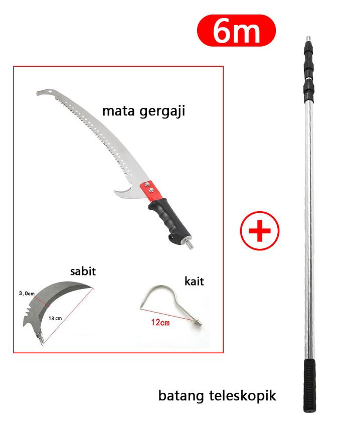 Jual 7m Alat pemangkasan tanaman gergaji telescopic cabang tinggi - 6M - Kab. Tangerang ...