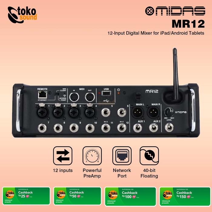 Jual Midas MR12 - 12 Channel Tablet Controlled Digital Mixer - Jakarta ...