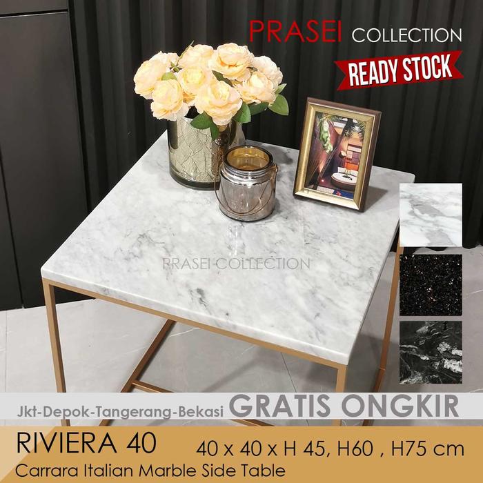 Jual RIVIERA 40 - Carrara Marble Side Table Meja Sudut Marmer Meja Hias ...