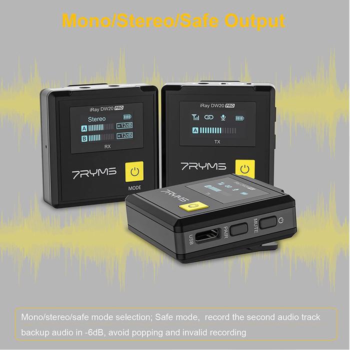 Jual 7ryms Iray Dw20 Pro 2.4ghz Wireless Microphone With Charging Case ...