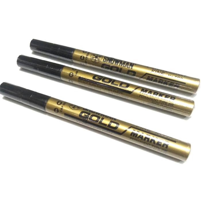Jual SPIDOL GOLD MARKER/ SPIDOL EMAS MERK SNOWMAN UKURAN KECIL - Kota ...
