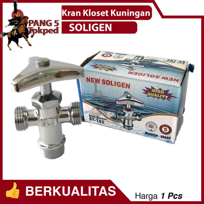 Jual Stop Kran Kloset Kuningan Soligen Cabang 2 T / Kran Jet Shower ...