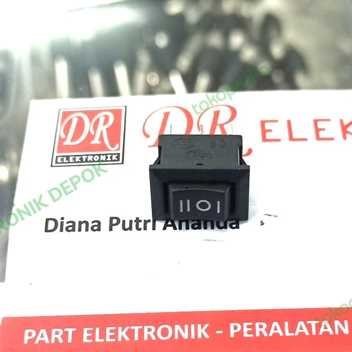 Jual Saklar Roker Switch Mini kecil on off on 3p 3pin 3 kaki Hitam ...
