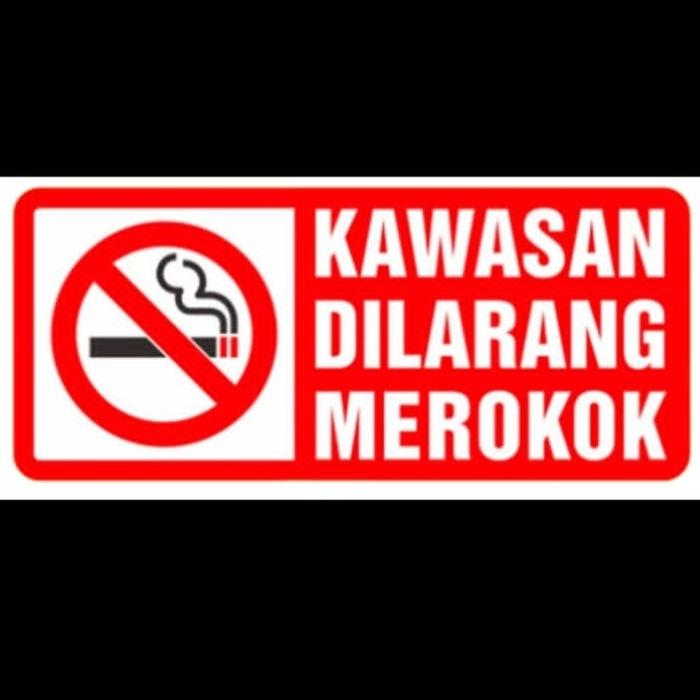 Jual STIKER VINYL KAWASAN DILARANG MEROKOK 10X30CM SIGN RAMBU K3 ...
