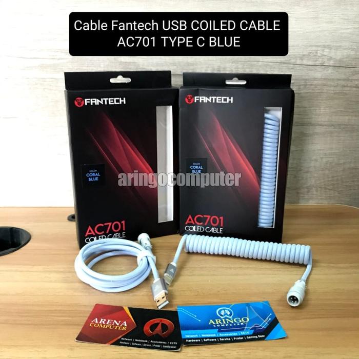 Jual Cable Fantech USB COILED CABLE AC701 TYPE C BLUE - Kota Balikpapan ...